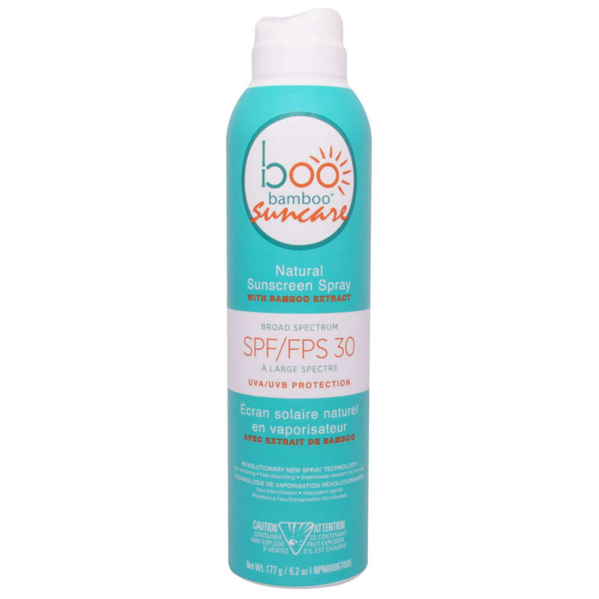 Boo Bamboo SPF 30 Natural Mineral Sunscreen Spray 177g - Hush Brands Inc.